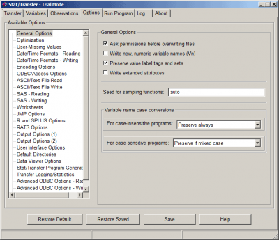 Stat/Transfer - File Transfer between all relevant Statistic Programs