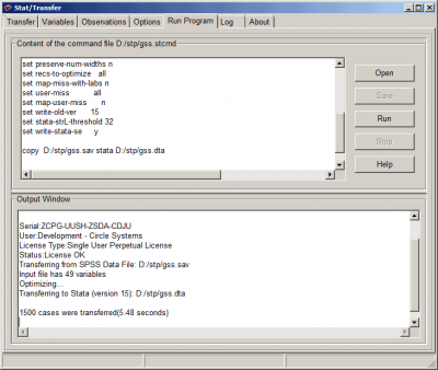 Stat/Transfer - File Transfer between all relevant Statistic Programs